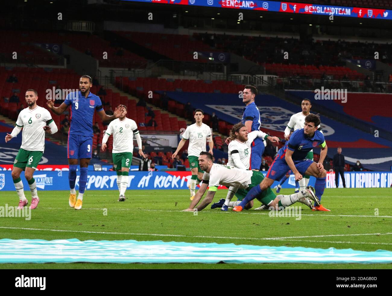 London, UK. 12th Nov, 2020. Harry Maguire (England), scoring the first ...