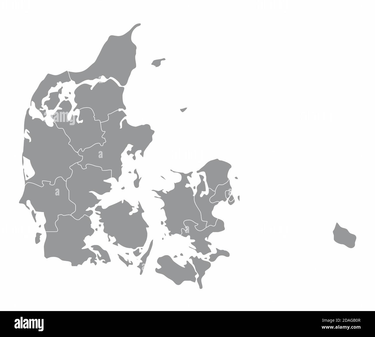 Denmark provinces map Stock Vector Image & Art - Alamy