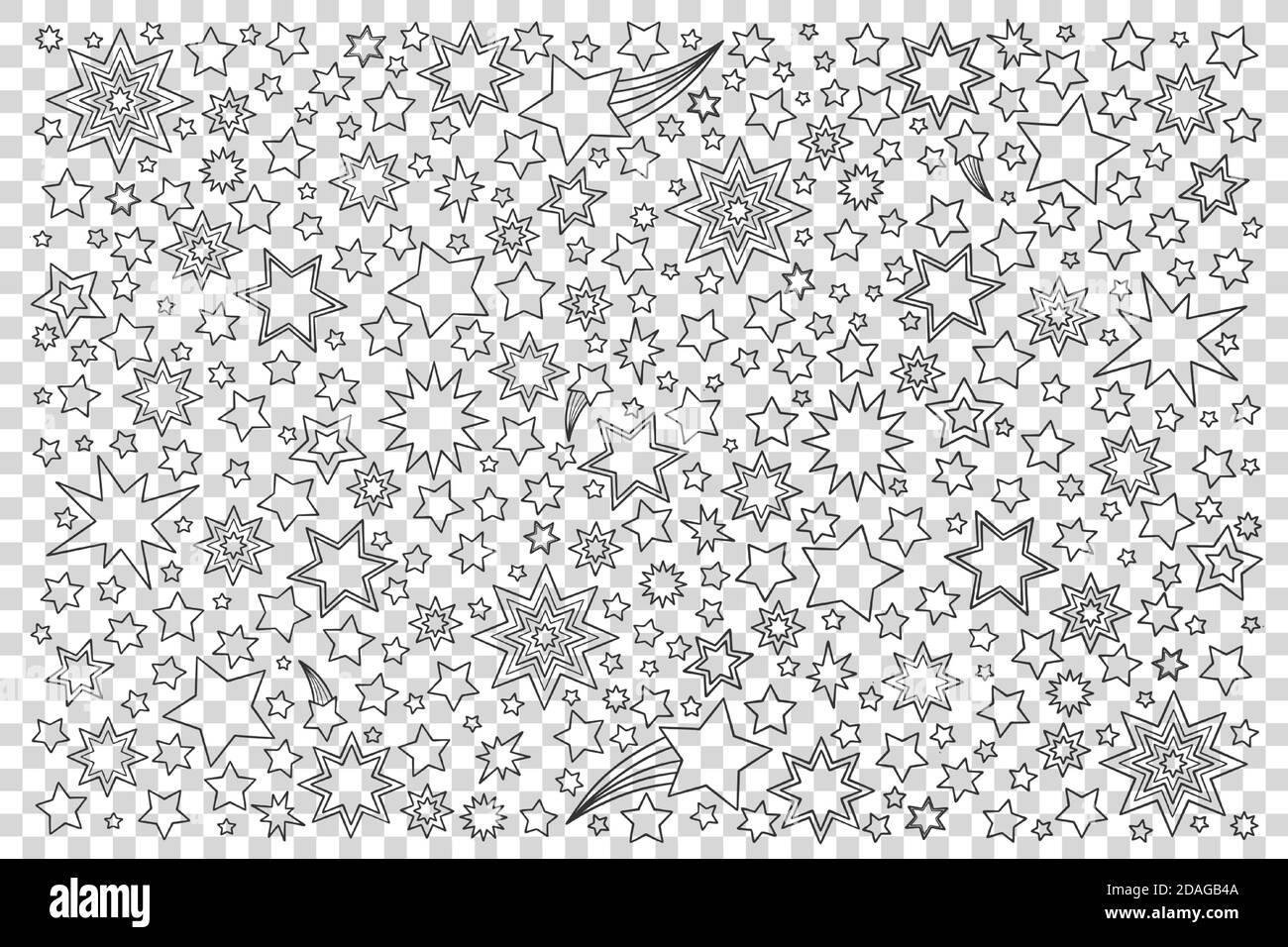 Set space cartoon doodle Black and White Stock Photos & Images - Alamy