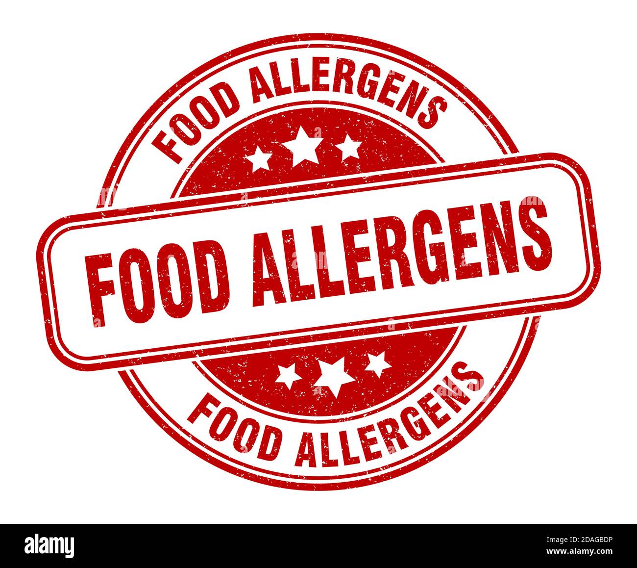 food allergens stamp. food allergens sign. round grunge label Stock ...