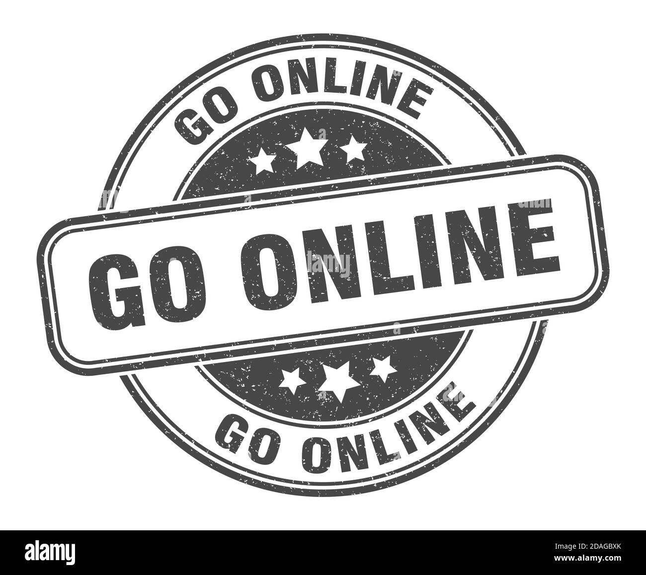 go online stamp. go online sign. round grunge label Stock Vector Image ...