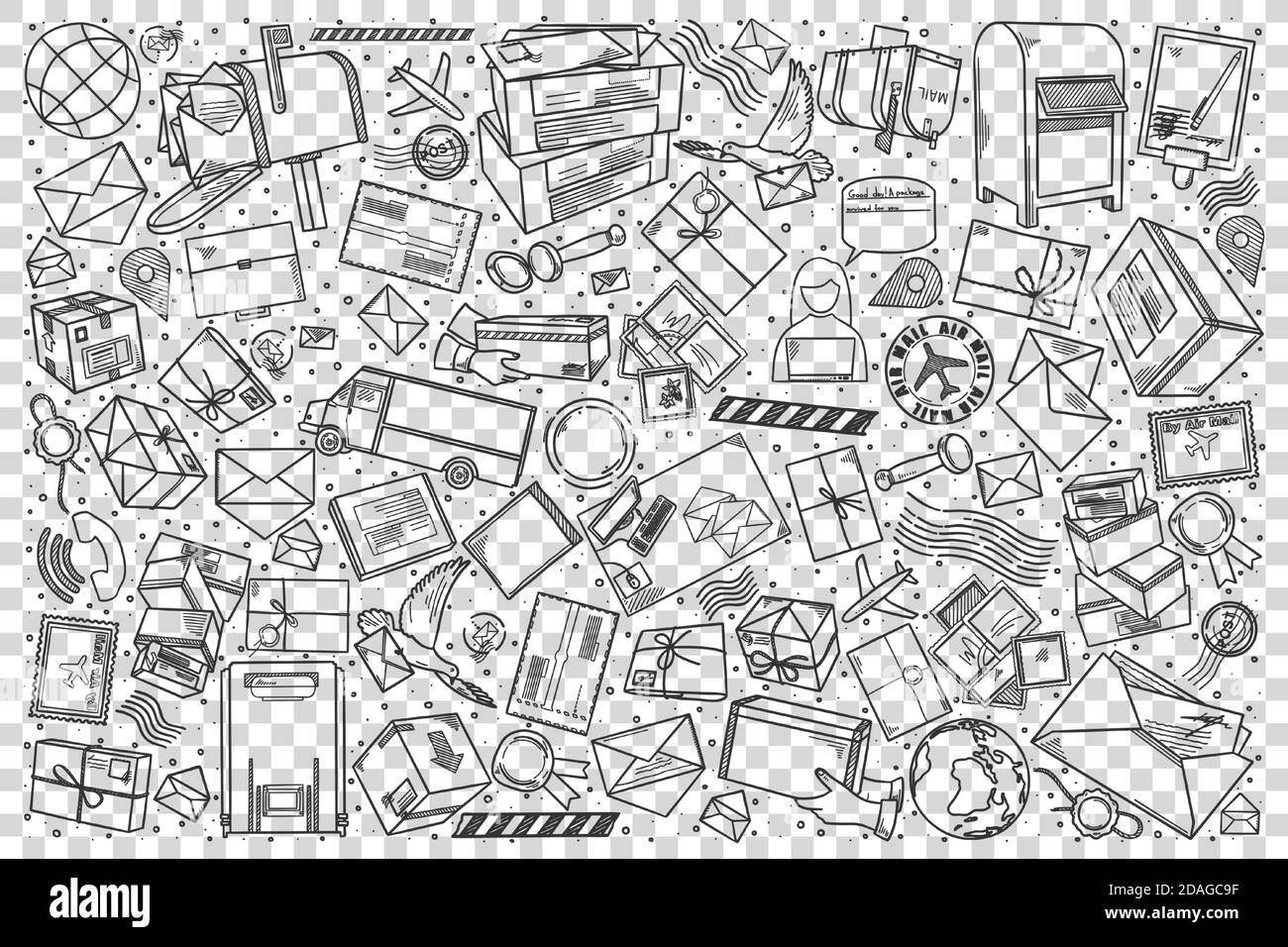 Pigeon doodle hand drawn Black and White Stock Photos & Images - Alamy