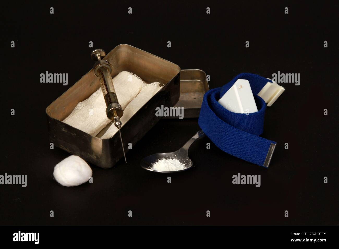 Closeup high angle shot of a heroin kit Stock Photo - Alamy