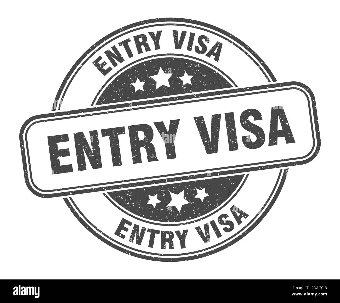 entry visa stamp. entry visa sign. round grunge label Stock Vector ...
