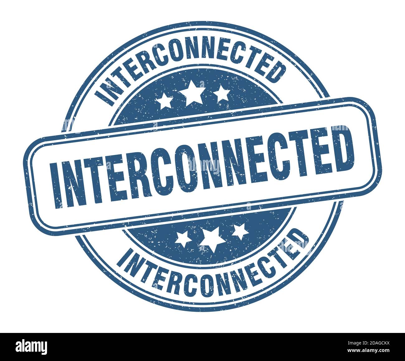 interconnected stamp. interconnected sign. round grunge label Stock ...