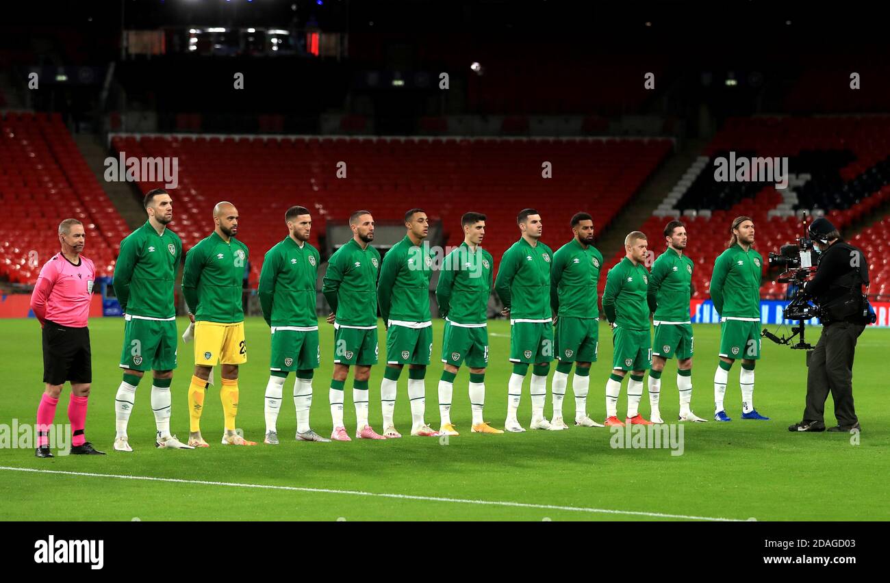 The Republic of Ireland team line up before the international friendly ...