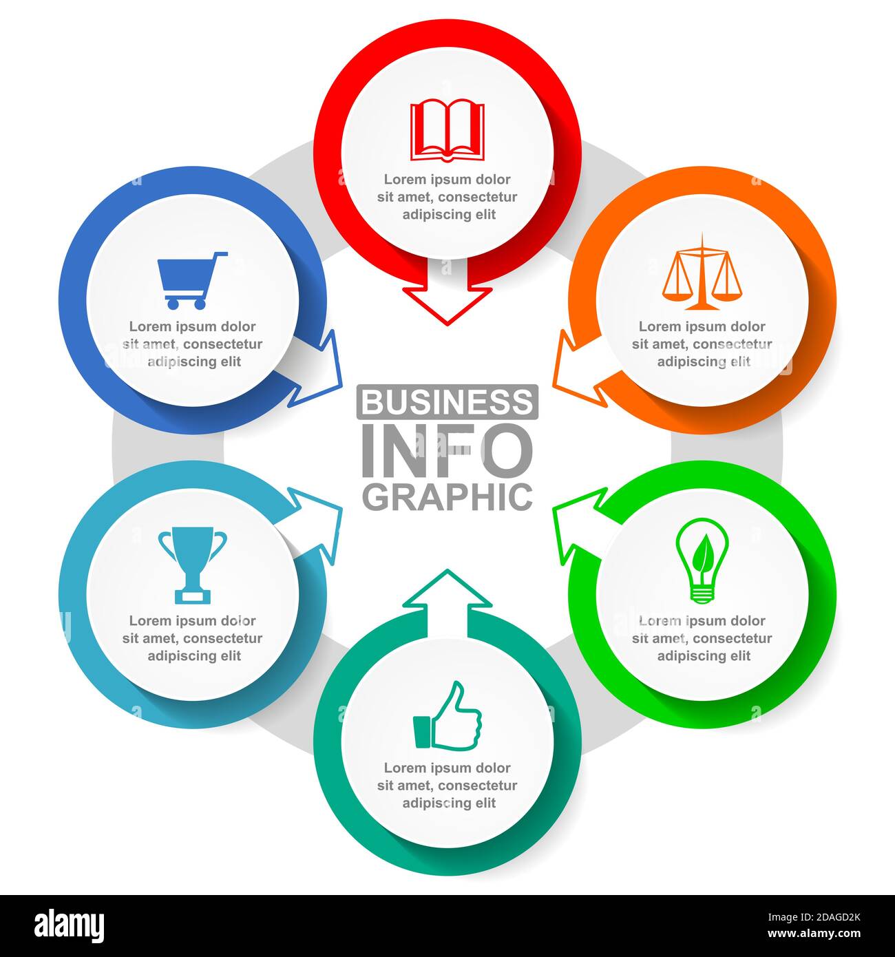 Business infographic vector template with 6 options Stock Vector Image ...
