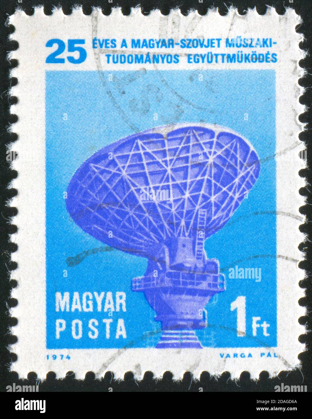 HUNGARY - CIRCA 1974: stamp printed by Hungary, shows Intersputnik ...