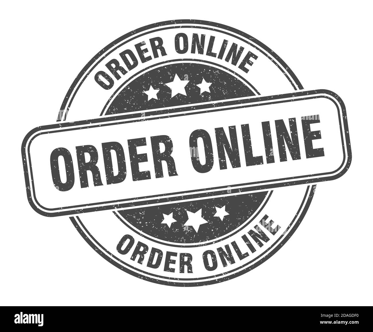 order online stamp. order online sign. round grunge label Stock Vector ...