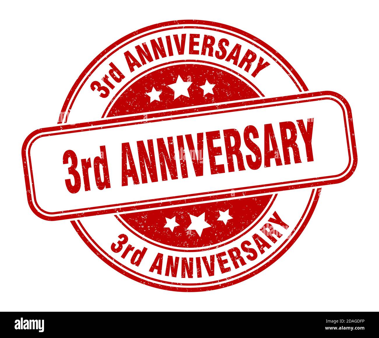 3rd anniversary stamp. 3rd anniversary sign. round grunge label Stock ...