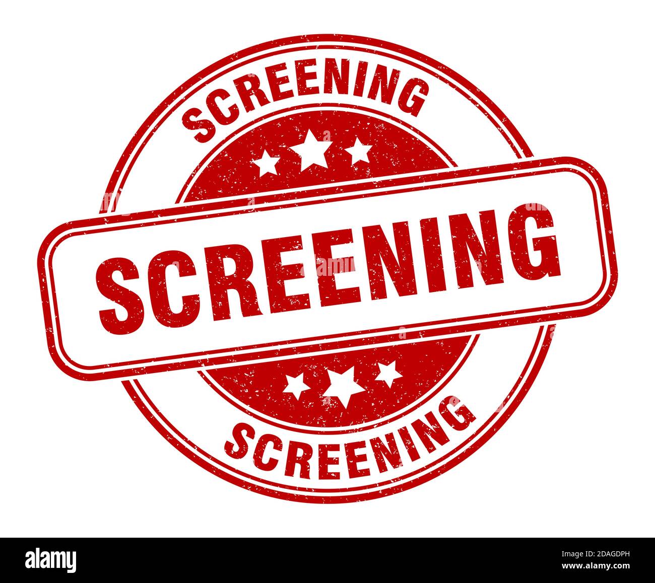 screening stamp. screening sign. round grunge label Stock Vector Image ...