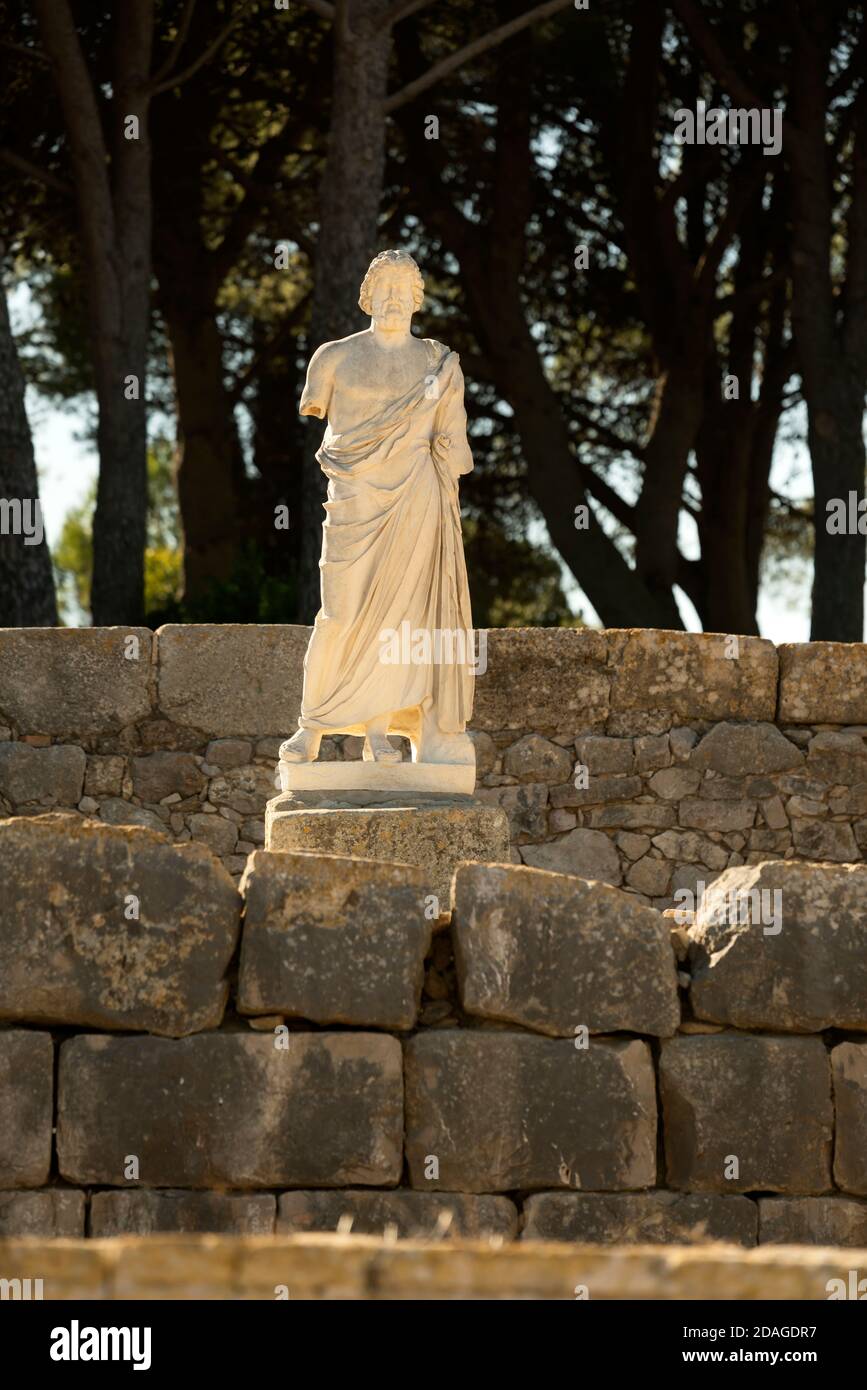ASKLEPIOS STATUE ASKLEPIEION GREEK CITY RIUNS EMPURIES ARCHEOLOGICAL ...