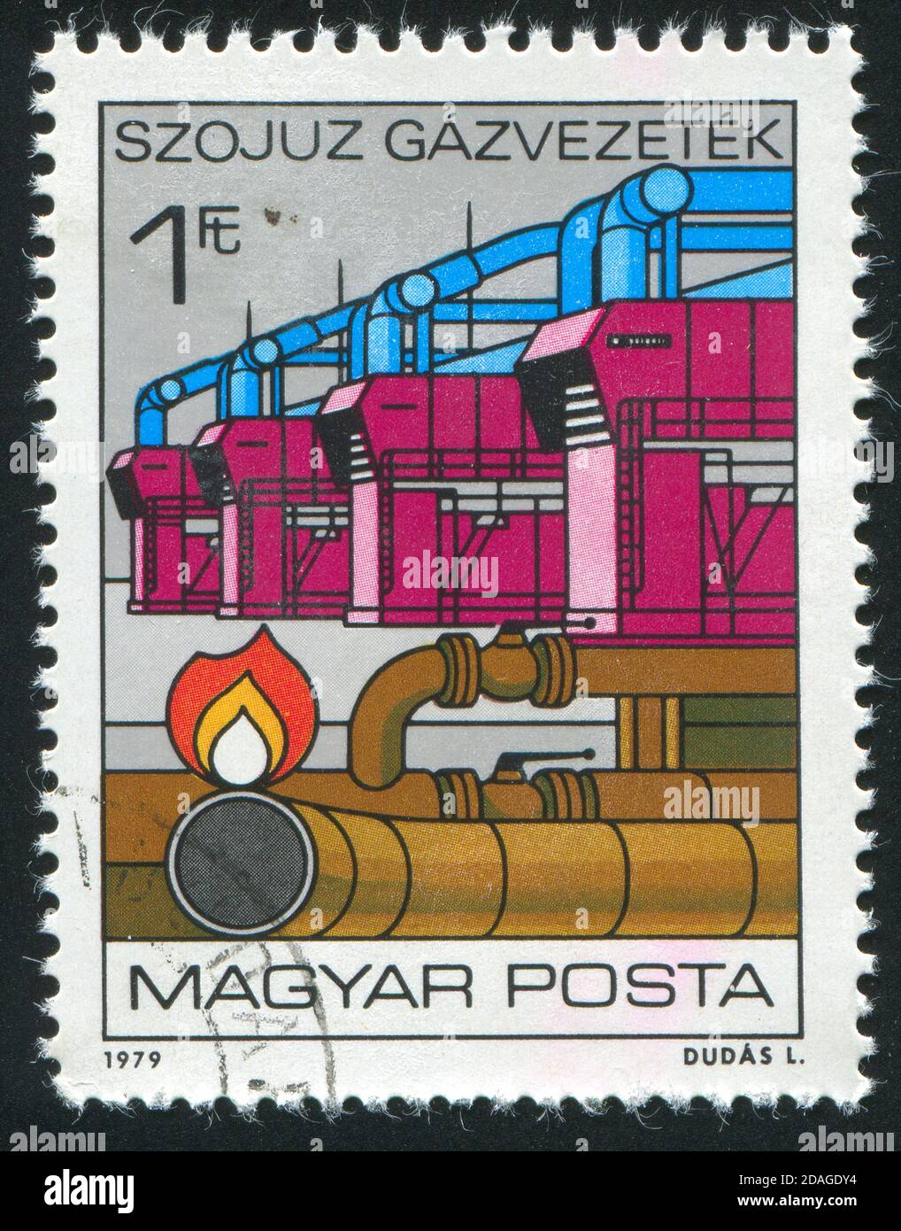 HUNGARY - CIRCA 1979: stamp printed by Hungary, shows Natural Gas ...