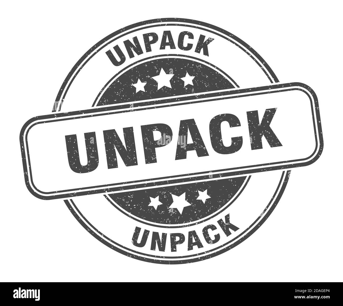 unpack stamp. unpack sign. round grunge label Stock Vector Image & Art ...