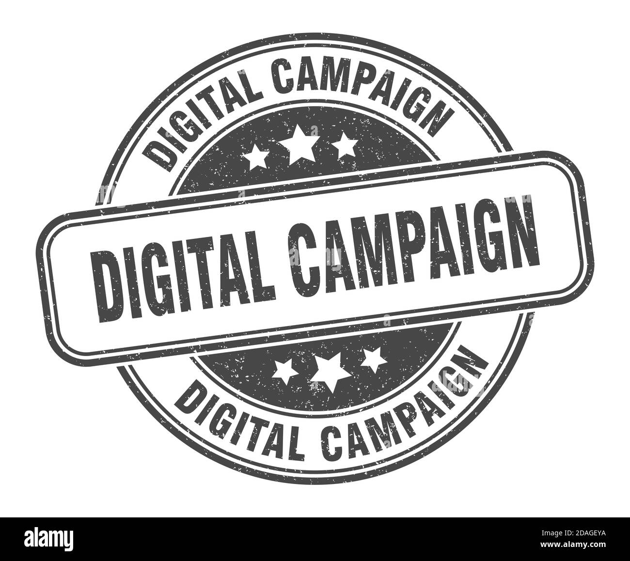 digital campaign stamp. digital campaign sign. round grunge label Stock ...