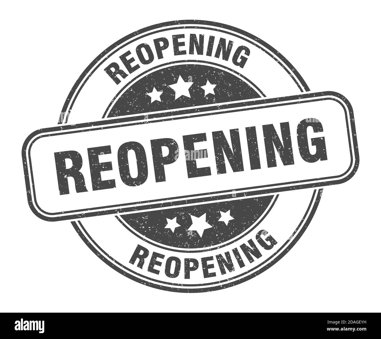 reopening stamp. reopening sign. round grunge label Stock Vector Image ...