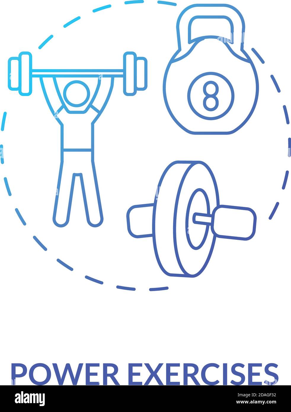 Power exercise blue gradient concept icon Stock Vector Image & Art - Alamy
