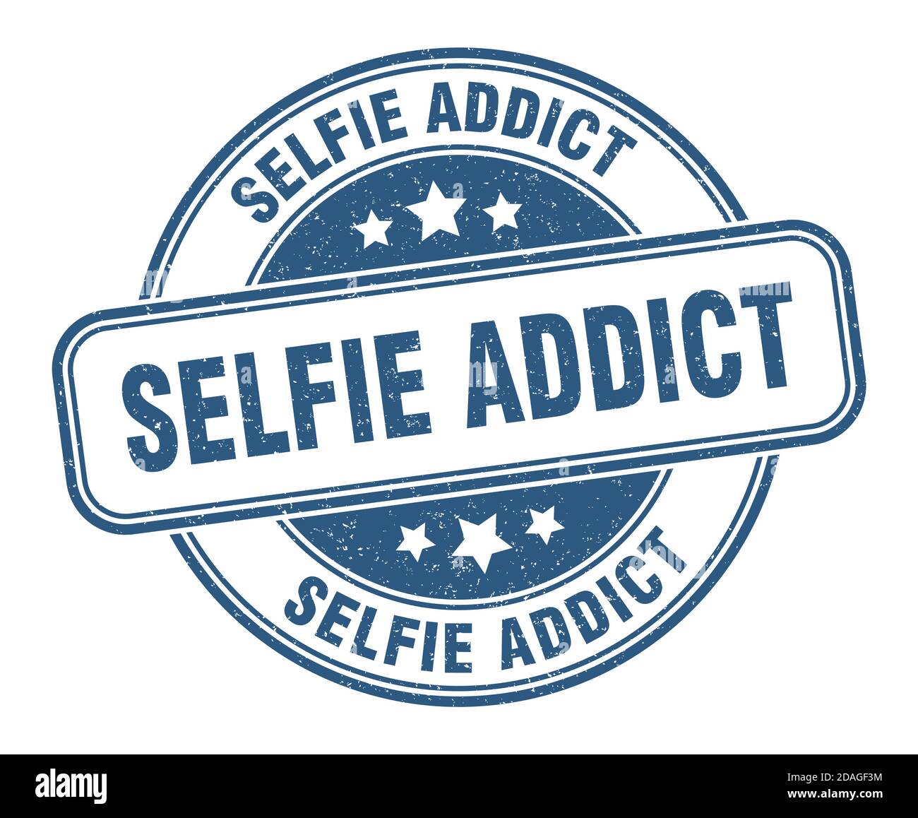 selfie addict stamp. selfie addict sign. round grunge label Stock ...