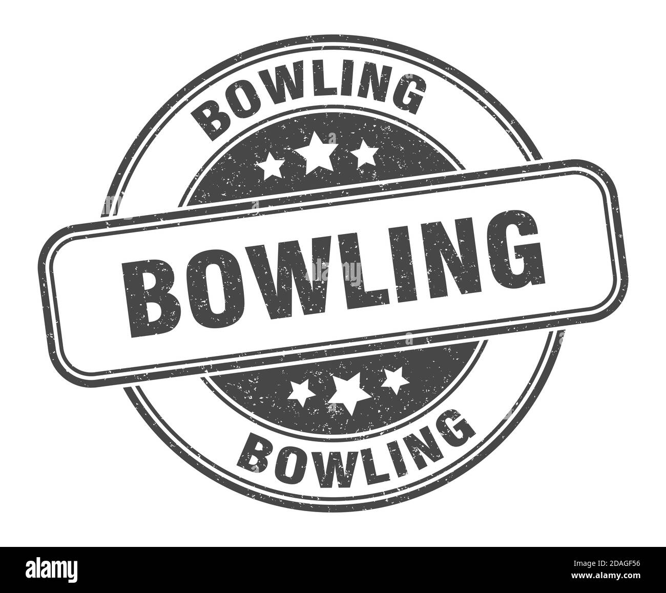 bowling stamp. bowling sign. round grunge label Stock Vector Image ...
