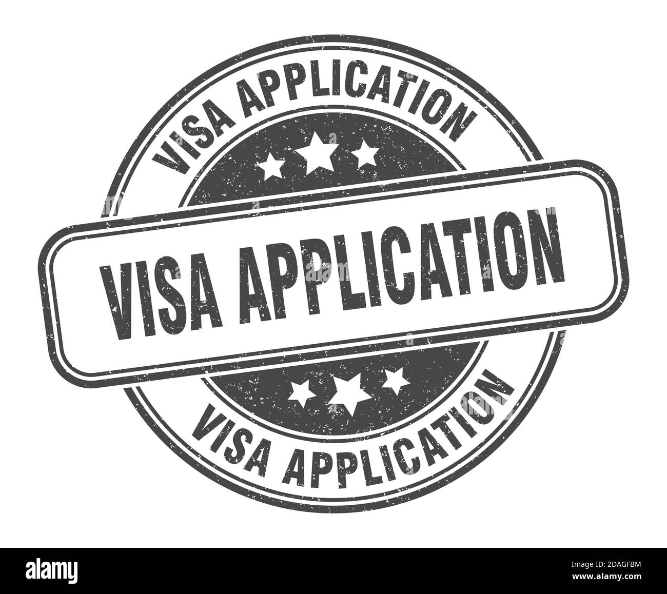 visa application stamp. visa application sign. round grunge label Stock ...
