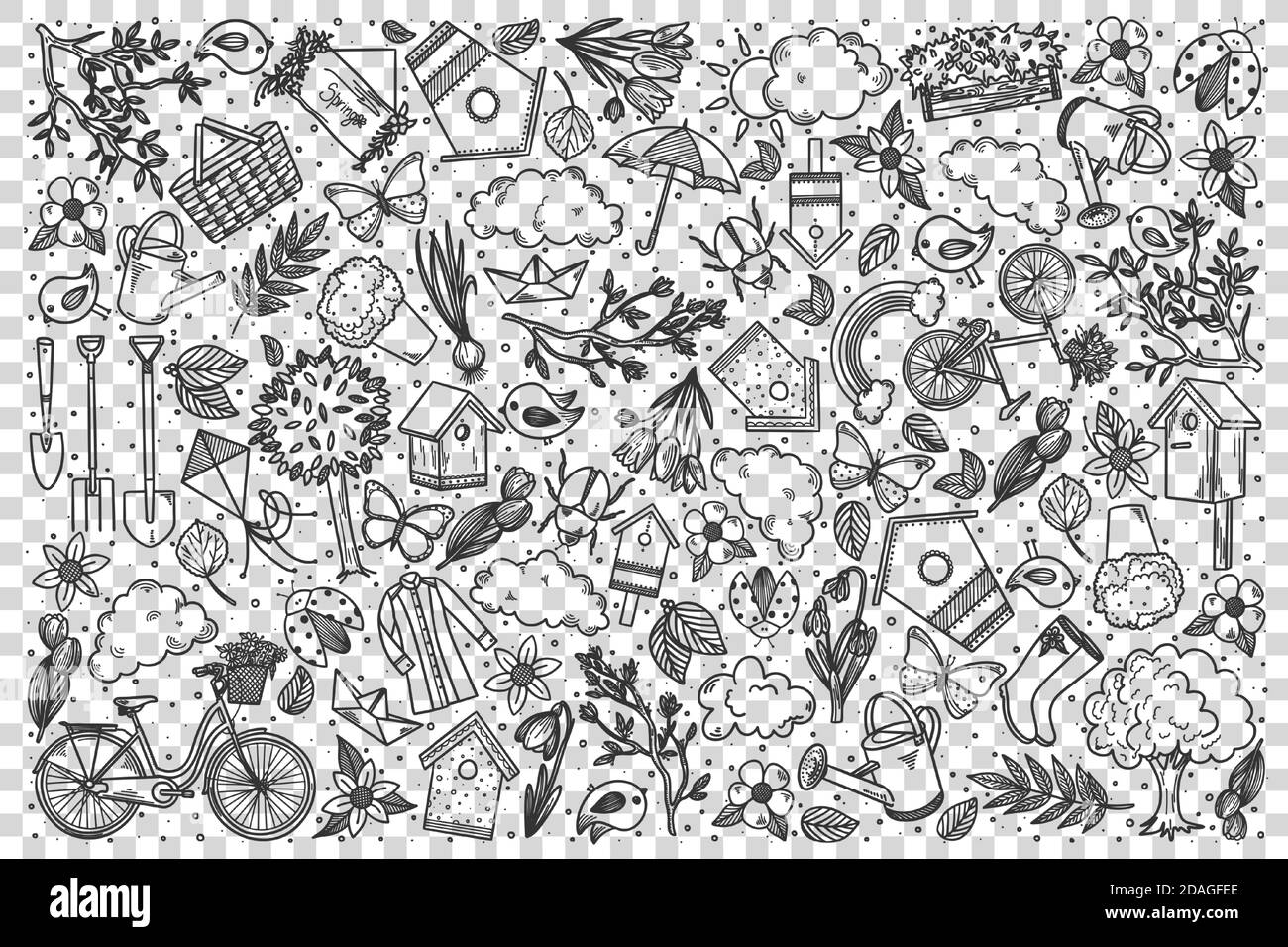 Spring doodle set Stock Vector Image & Art - Alamy