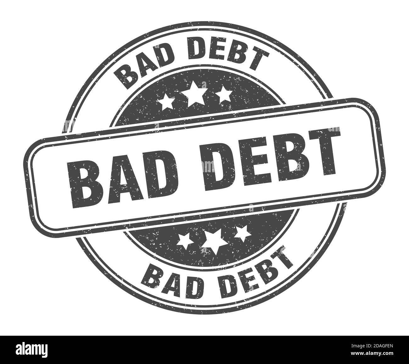 bad debt stamp. bad debt sign. round grunge label Stock Vector Image ...