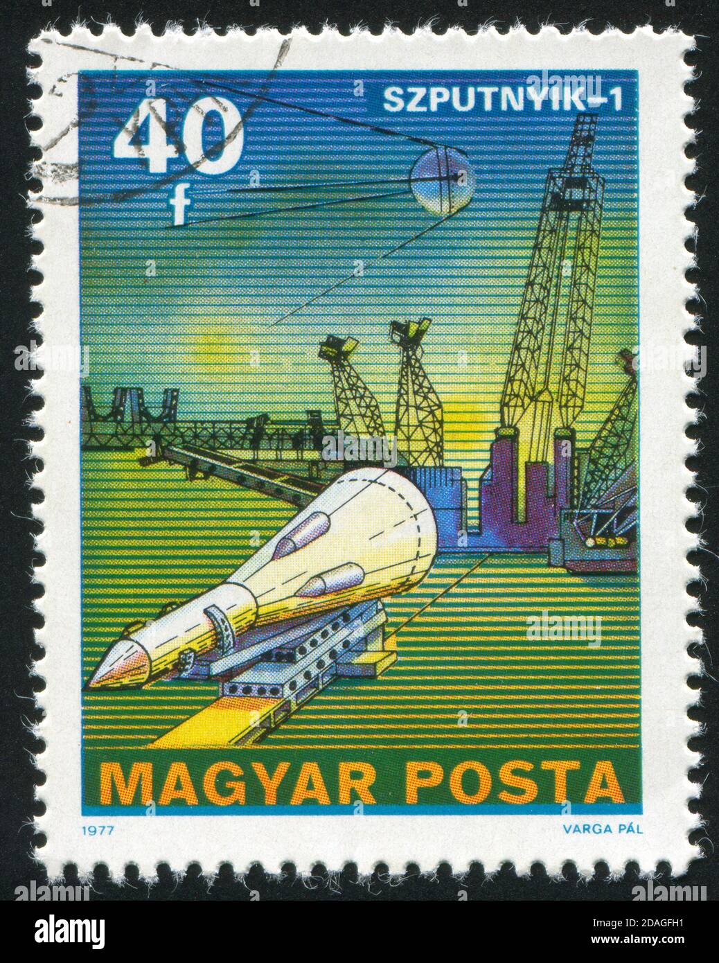 HUNGARY - CIRCA 1977: stamp printed by Hungary, shows sputnik, circa ...
