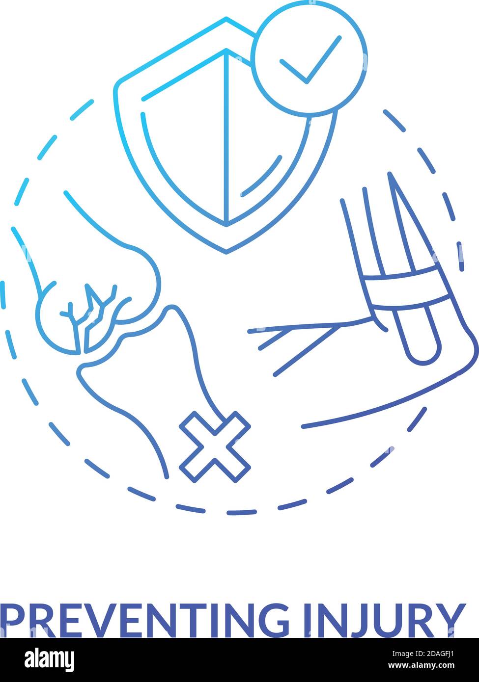 Prevent injury blue gradient concept icon Stock Vector Image & Art - Alamy