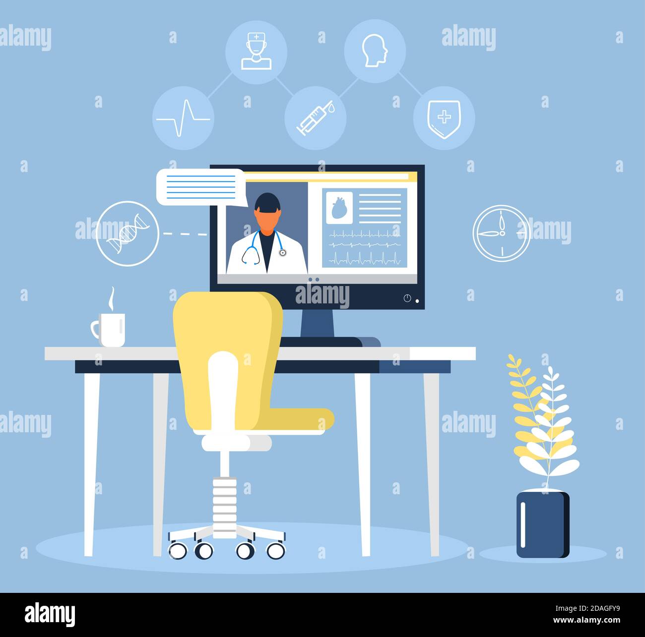 Tele medicine or online doctor. Online medical consultation concept ...