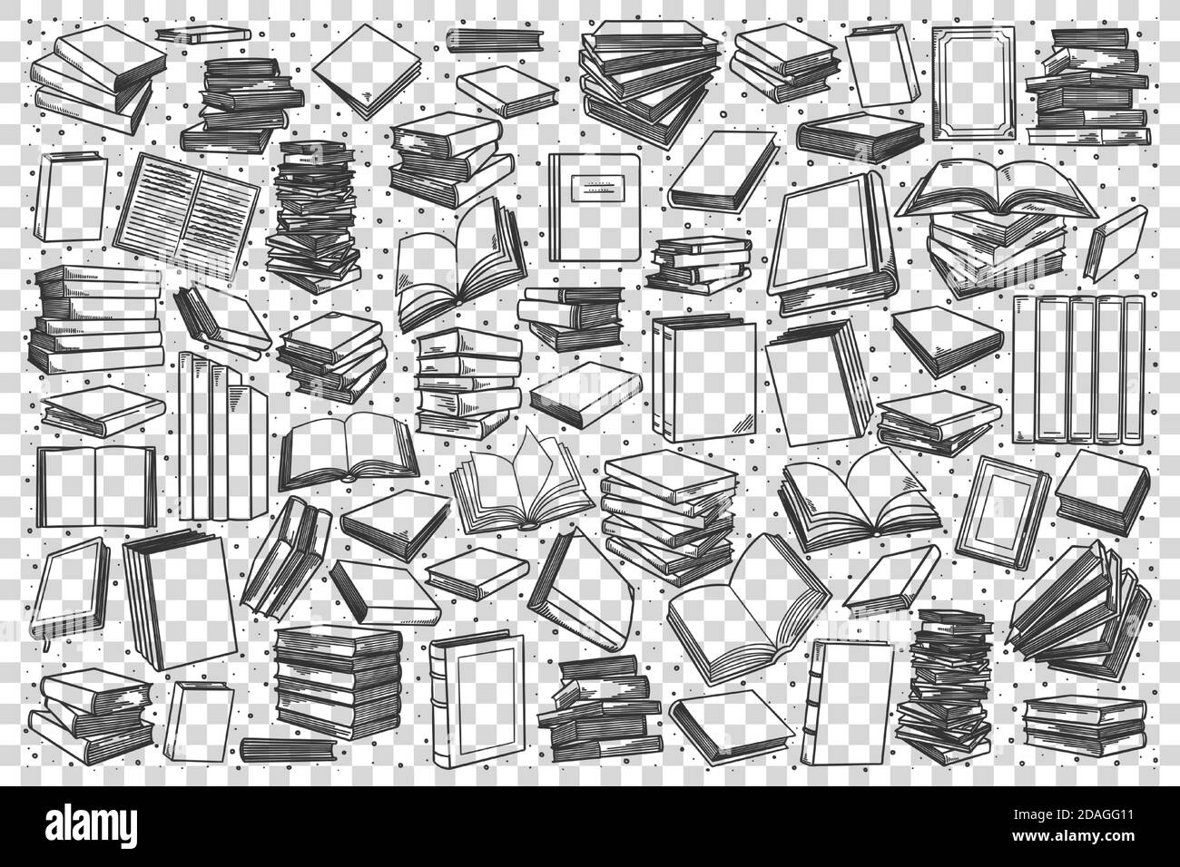 Doodle bookshelf hi-res stock photography and images - Alamy