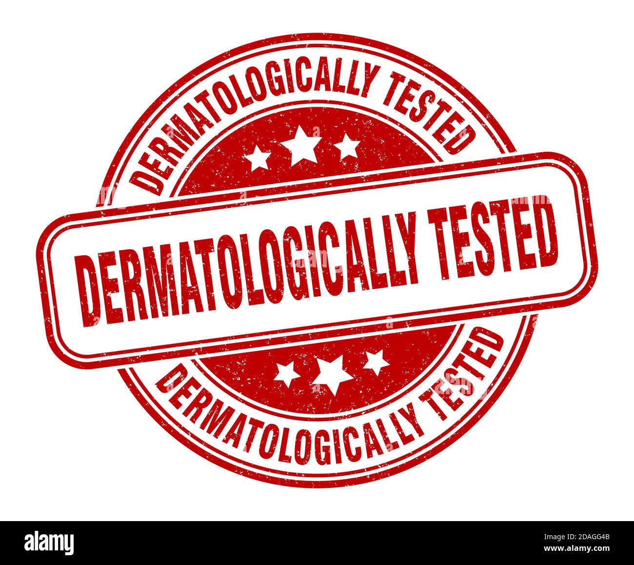 dermatologically tested stamp. dermatologically tested sign. round ...