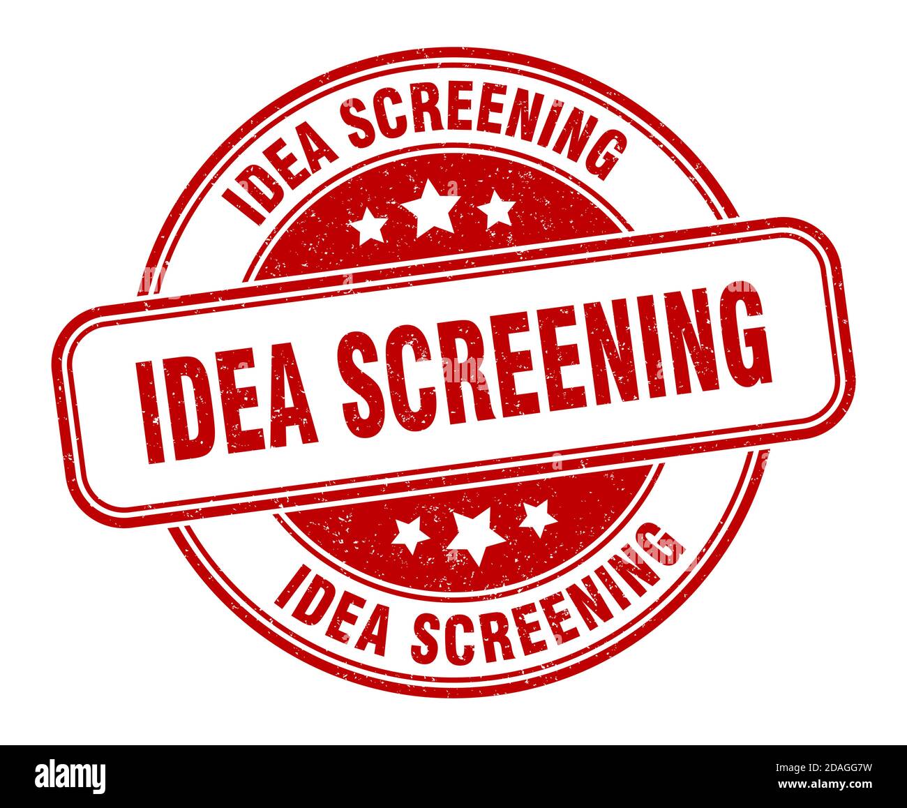 idea screening stamp. idea screening sign. round grunge label Stock ...