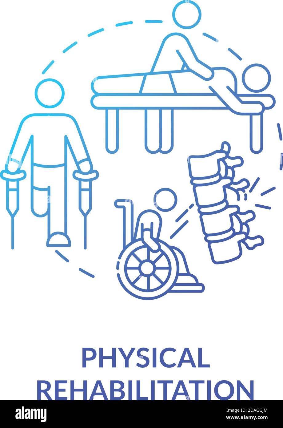 Physical rehabilitation blue gradient concept icon Stock Vector Image ...