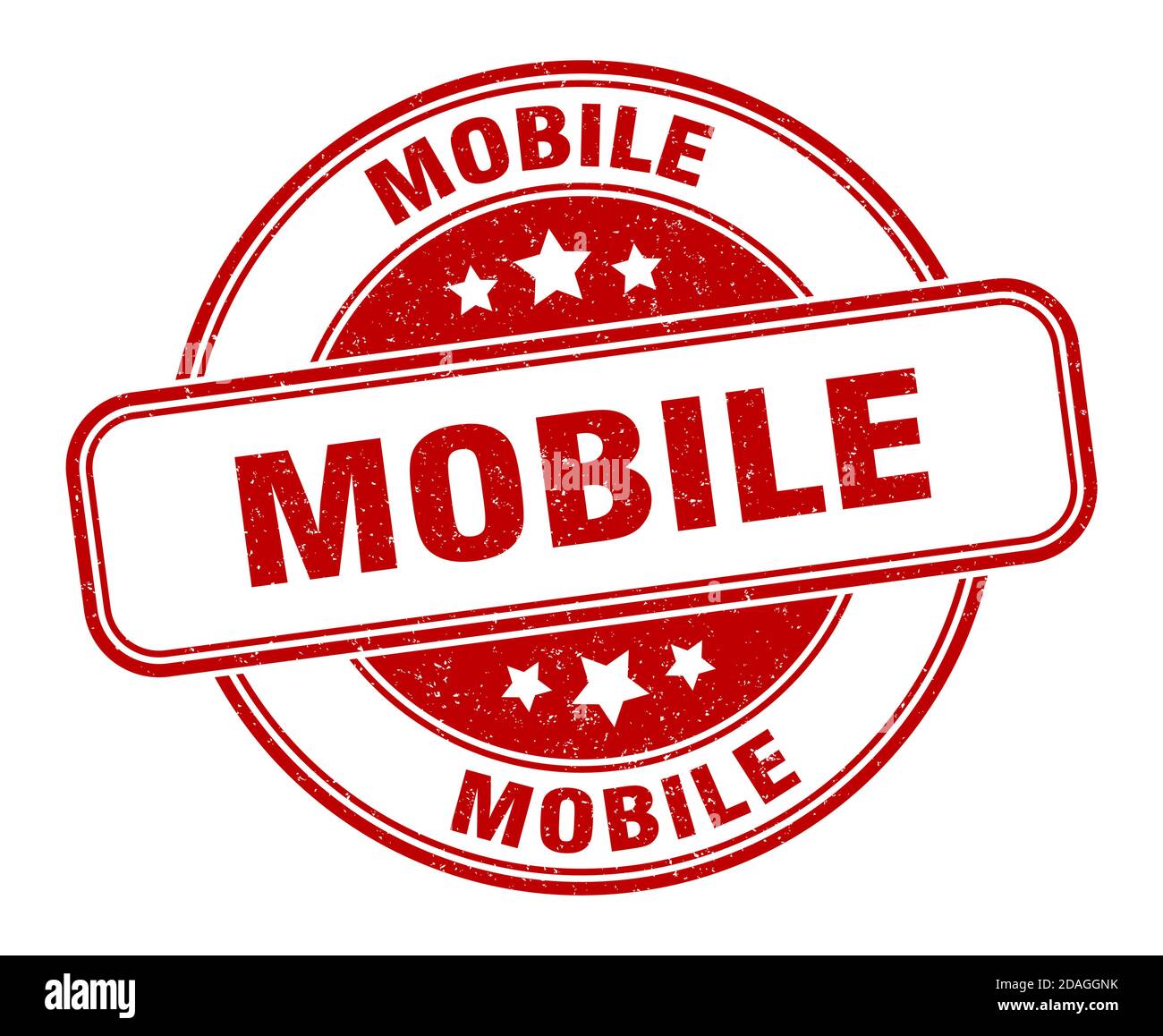 Mobile stamp round grunge Cut Out Stock Images & Pictures - Alamy