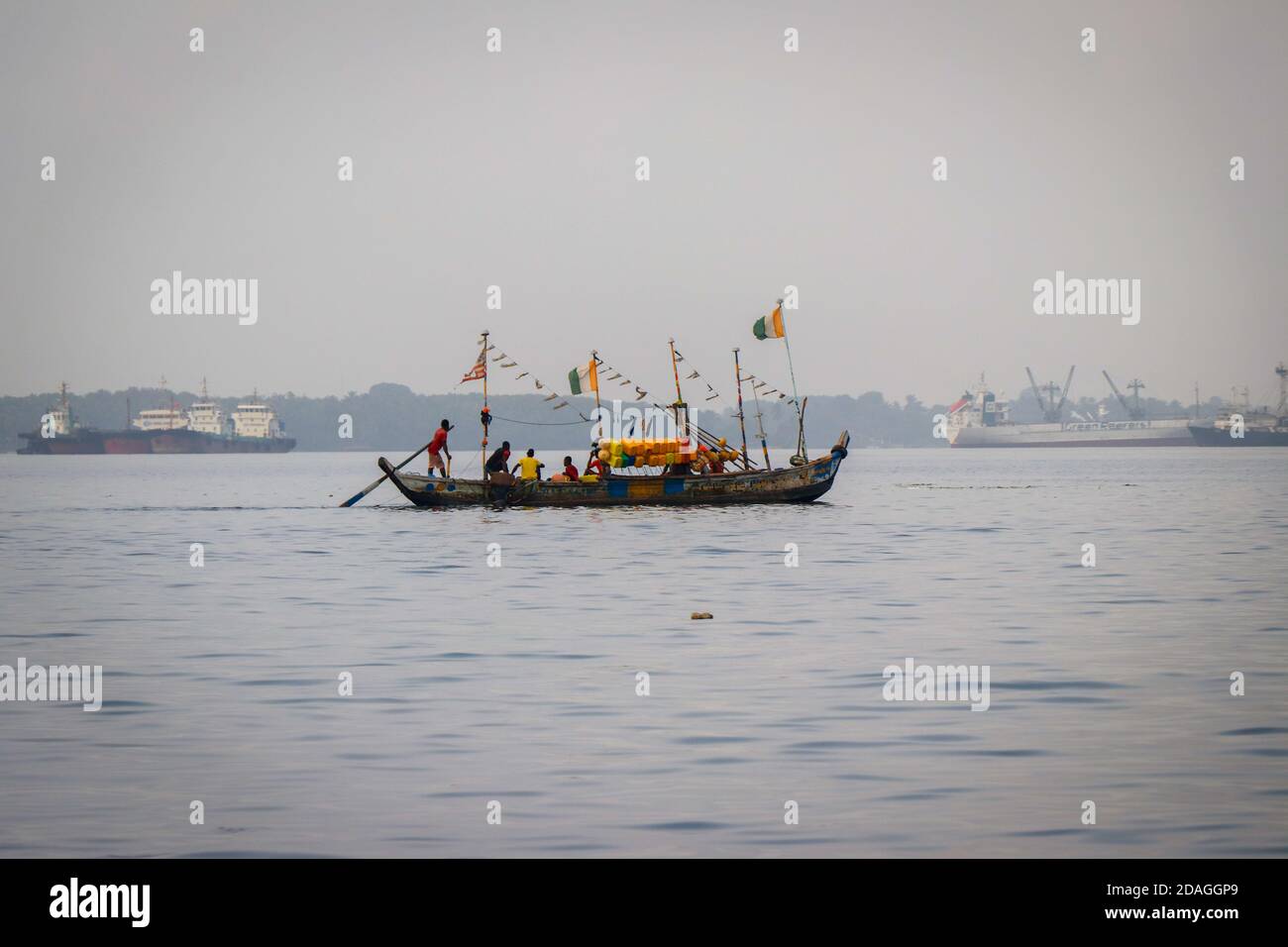 Boat trip across the lagoon, Abidjan, Ivory Coast Stock Photo - Alamy