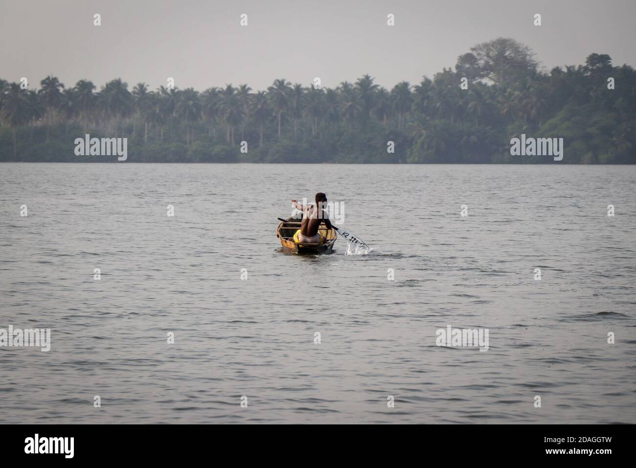 Boat trip across the lagoon, Abidjan, Ivory Coast Stock Photo - Alamy