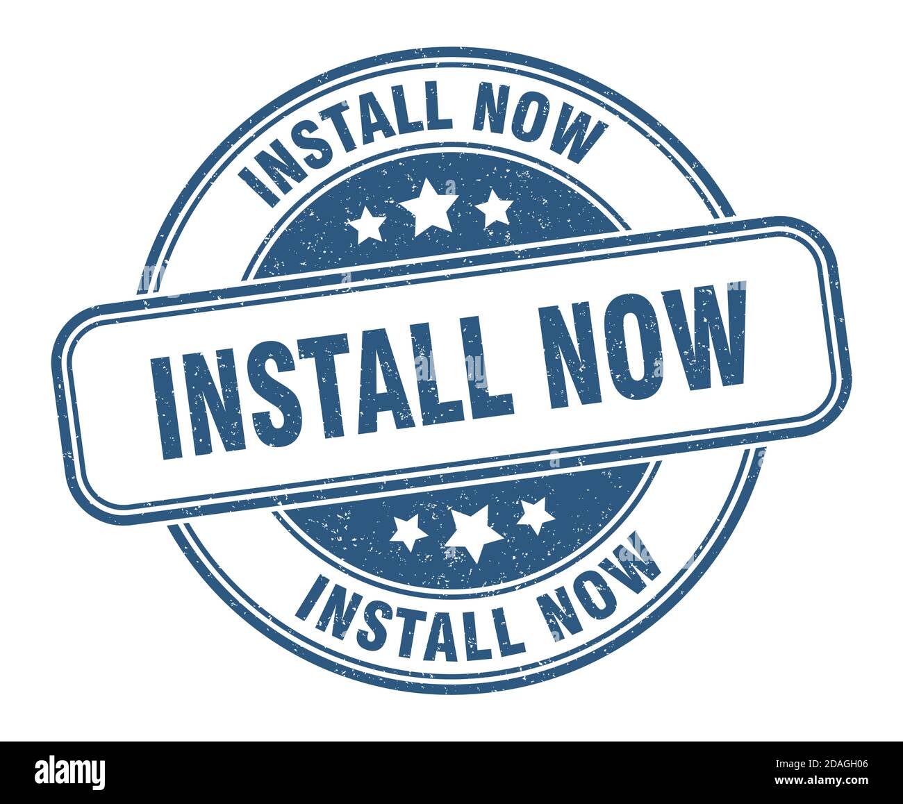 install now stamp. install now sign. round grunge label Stock Vector ...