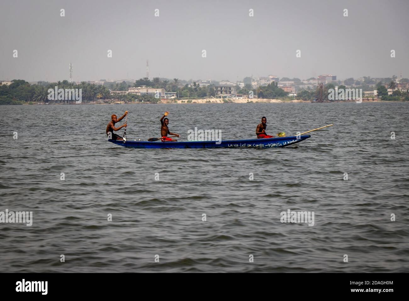 Boat trip across the lagoon, Abidjan, Ivory Coast Stock Photo - Alamy