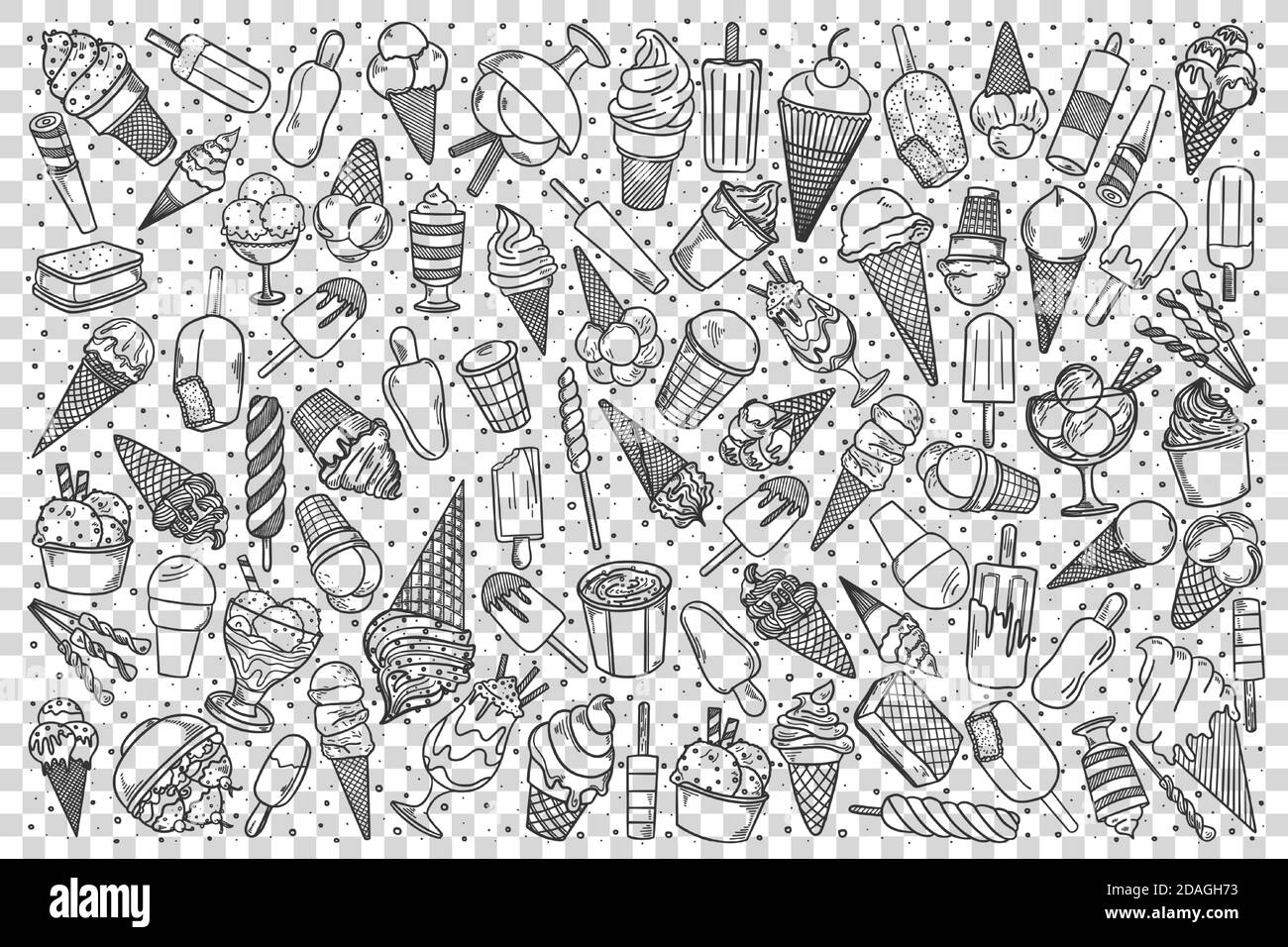 Ice cream doodle set Stock Vector Image & Art - Alamy