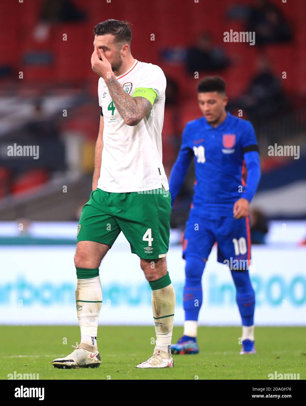 Republic of Ireland's Shane Duffy appears dejected during the ...