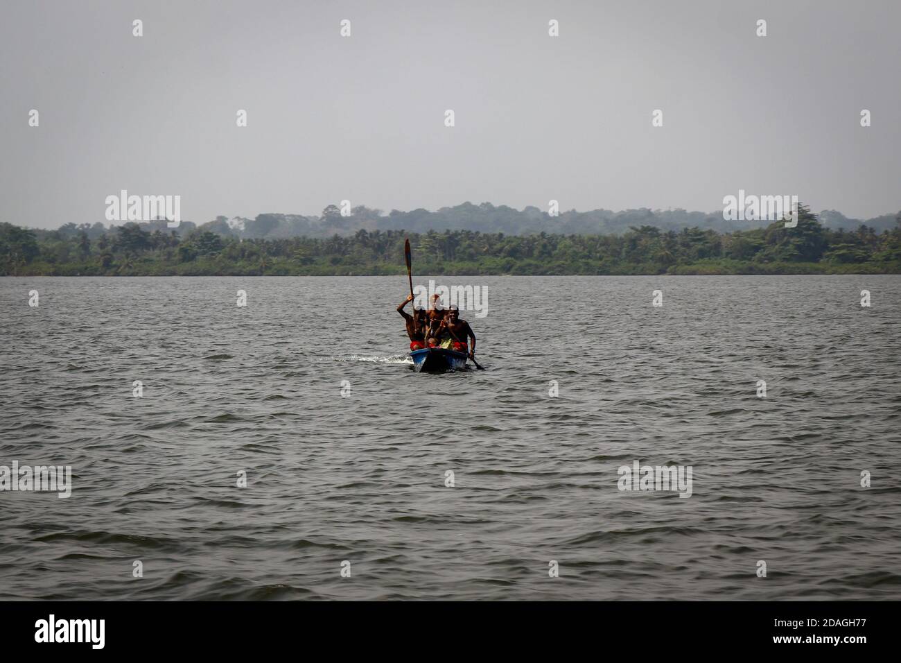 Boat trip across the lagoon, Abidjan, Ivory Coast Stock Photo - Alamy