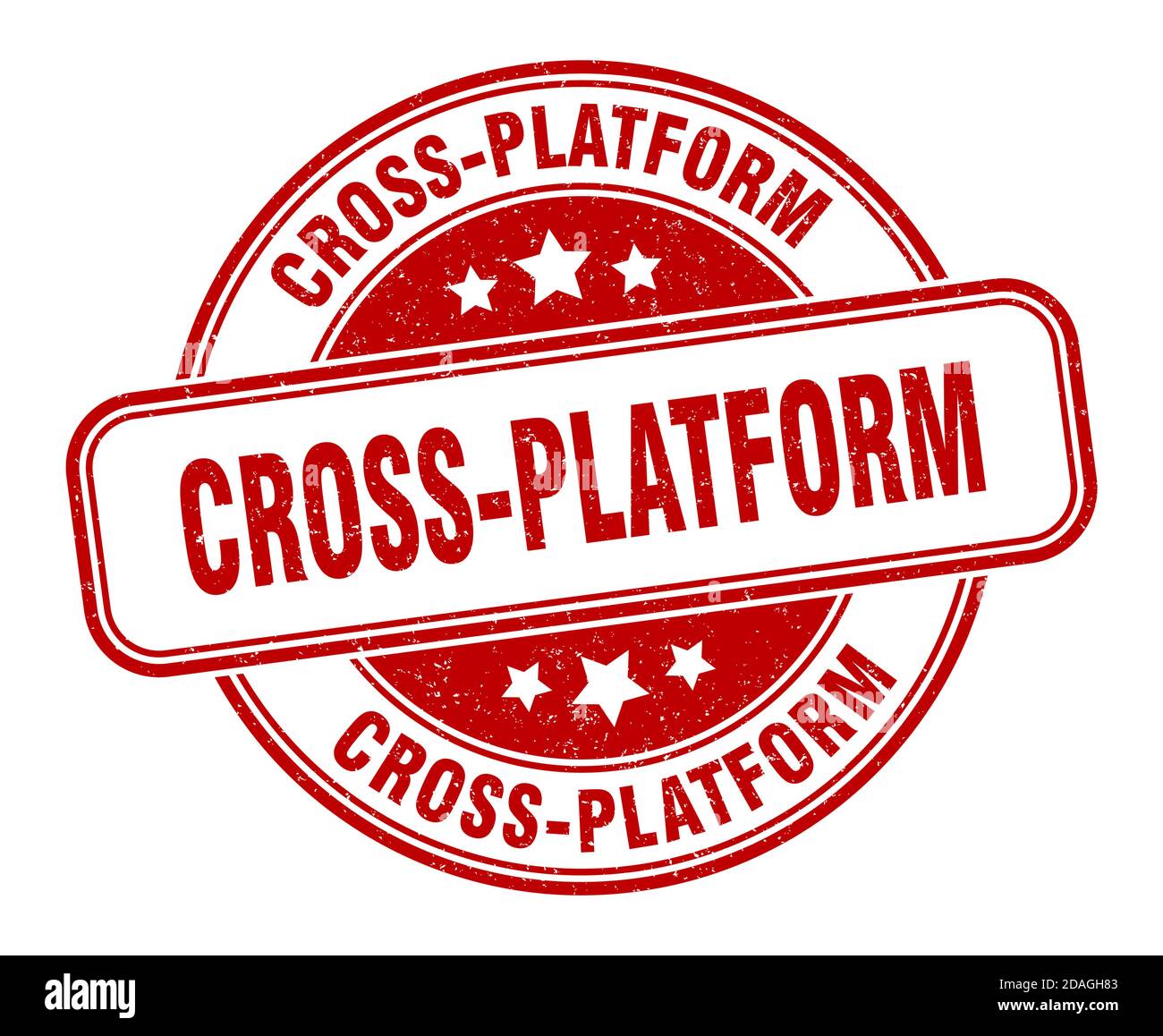 cross-platform stamp. cross-platform sign. round grunge label Stock ...