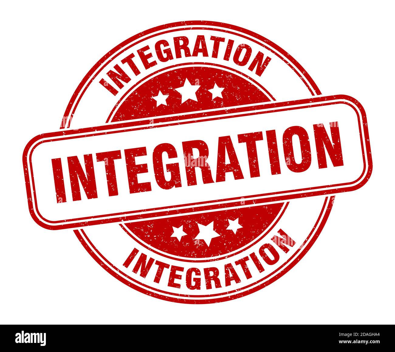 integration stamp. integration sign. round grunge label Stock Vector ...