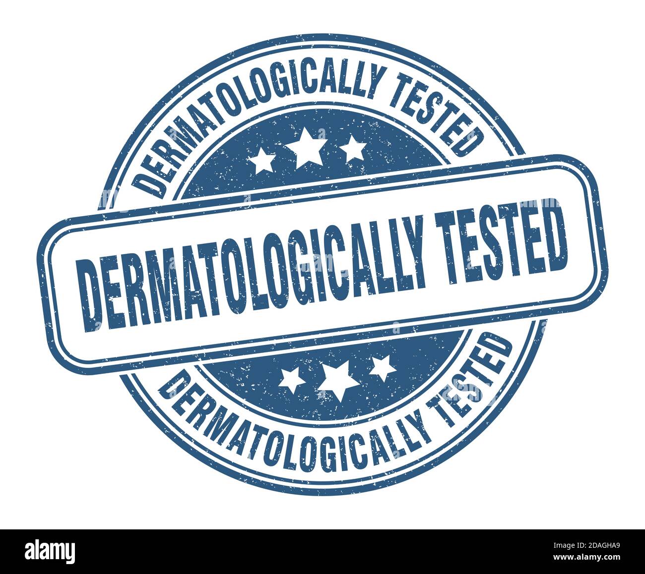 dermatologically tested stamp. dermatologically tested sign. round ...