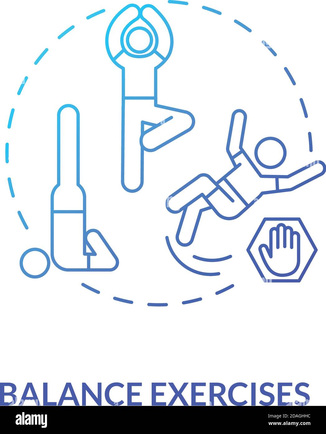 Balance exercise blue gradient concept icon Stock Vector Image & Art ...