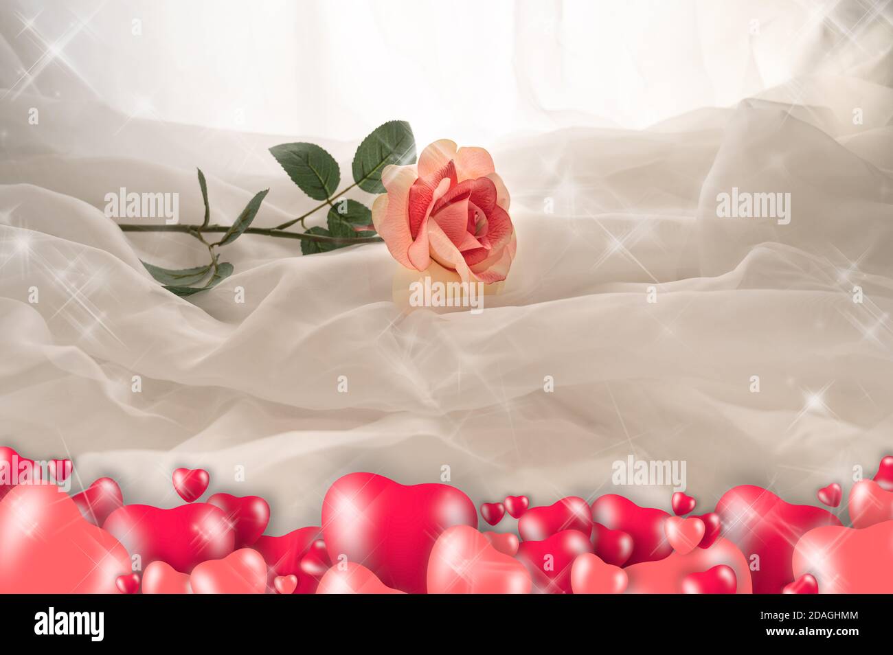 Red flower on White satin texture background for birthday, Greeting ...