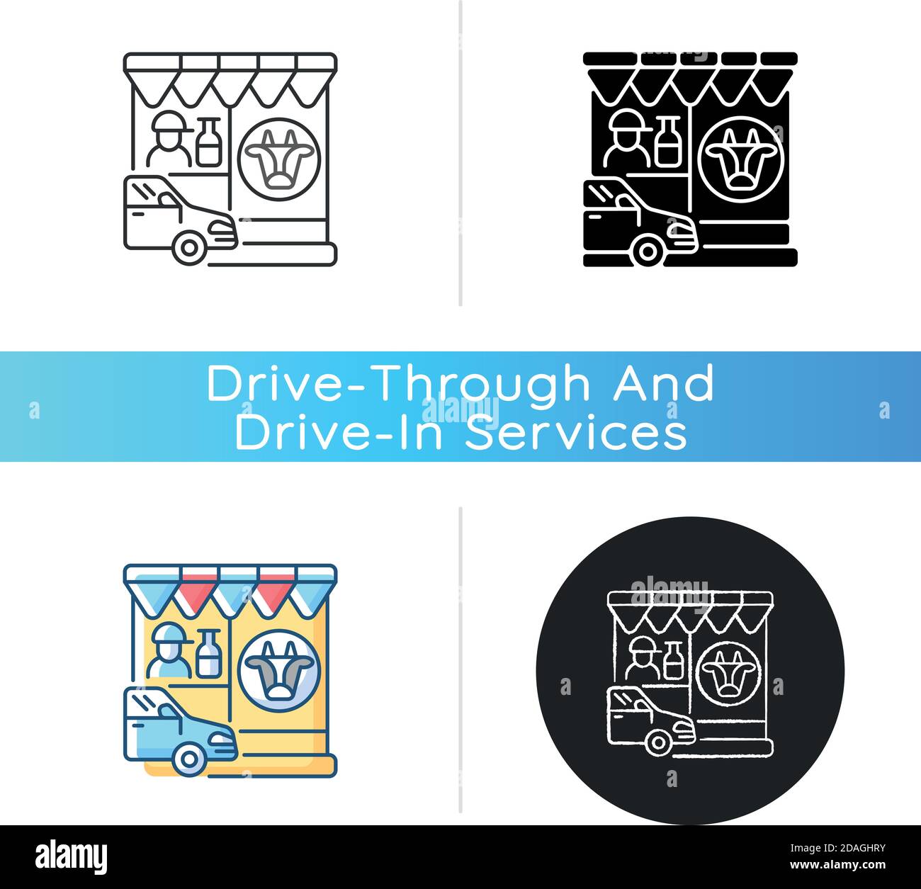 Drive through dairy shop icon Stock Vector Image & Art - Alamy