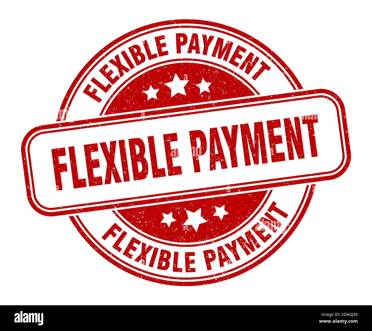 flexible payment stamp. flexible payment sign. round grunge label Stock ...