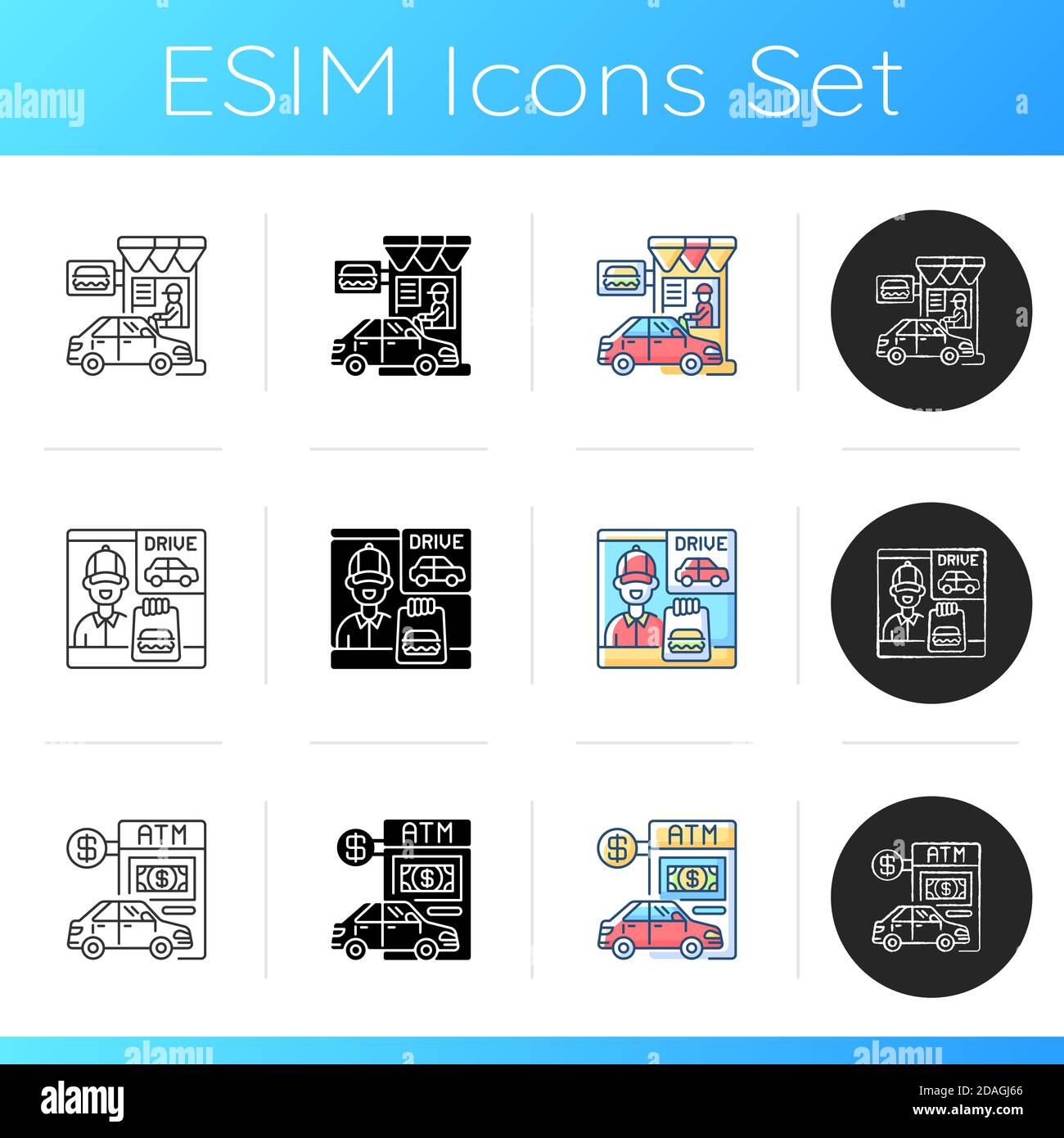 Drive in fast food car Stock Vector Images - Alamy