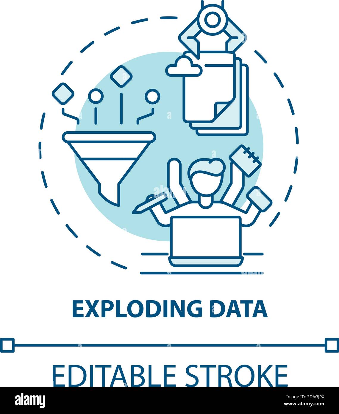 Exploding data concept icon Stock Vector Image & Art - Alamy